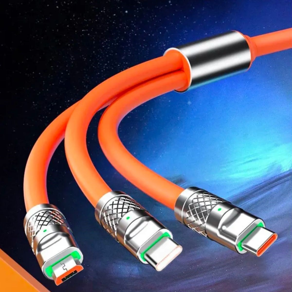 BUFFER® 3 in 1 Type-C + Micro Usb + Lightning Hızlı Şarj Kablosu ...